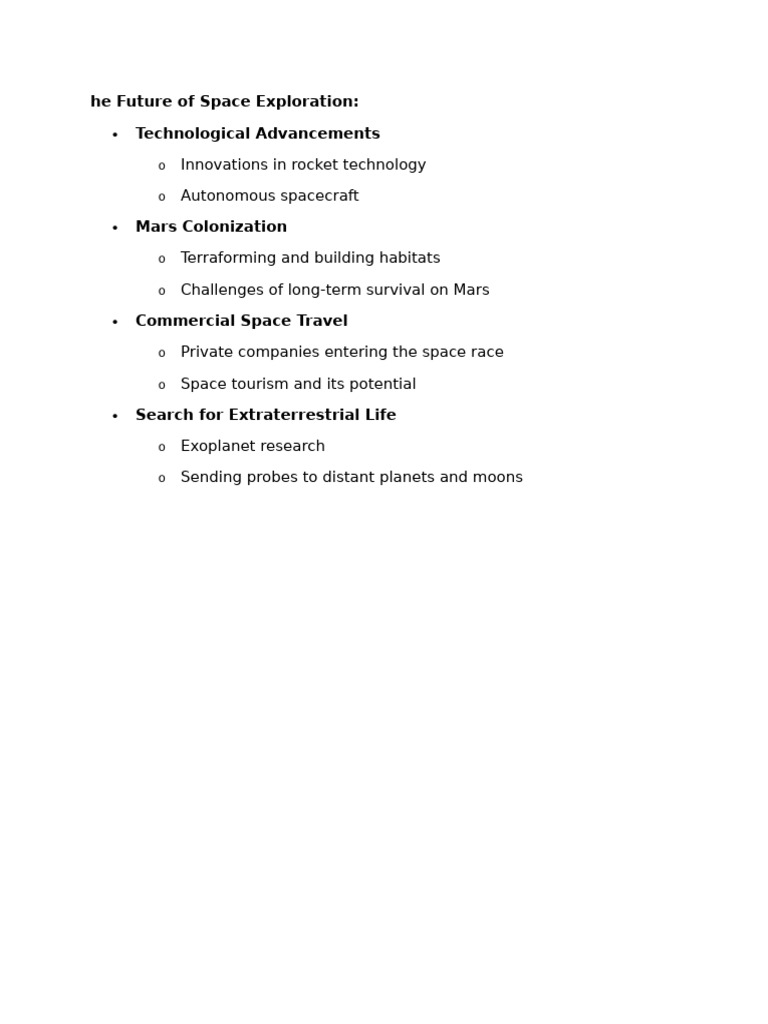 He Future of Space Exploration | PDF