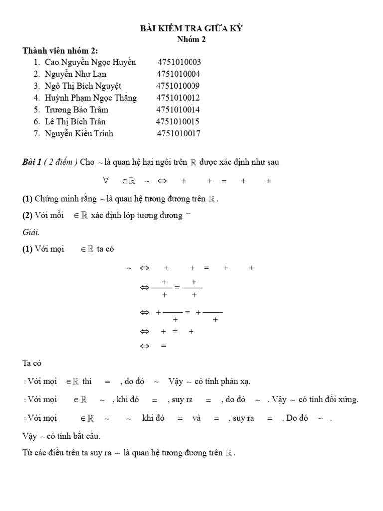 Bài KTGK DSDC Nhóm 2 | PDF
