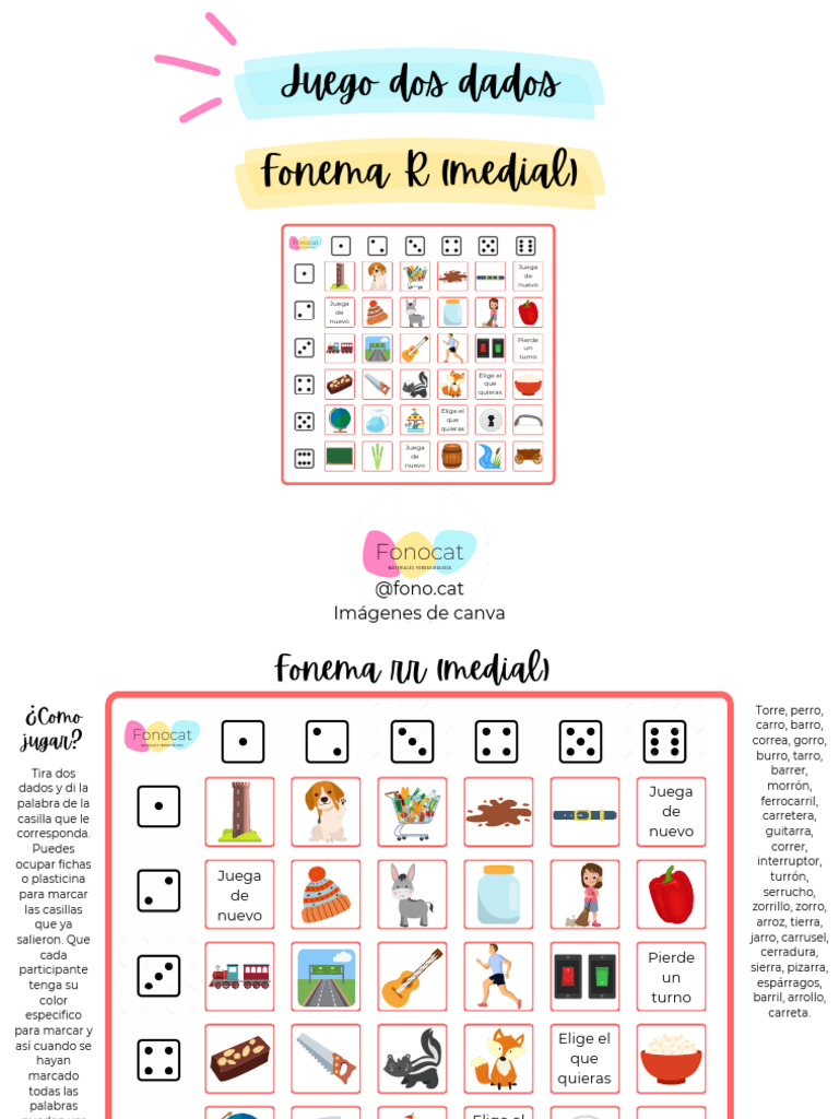 Juegos para practicar fonema R | PDF