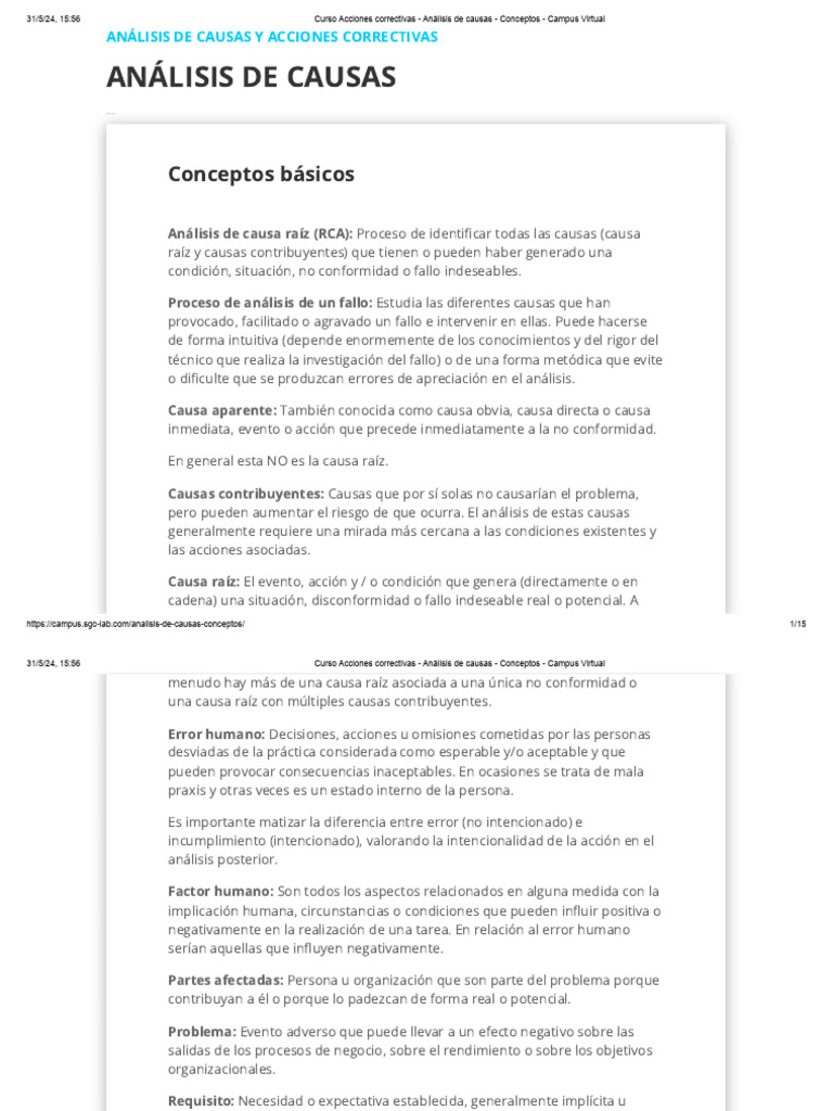Análisis de Causas y Acciones Correctivas | PDF | Riesgo | Conocimiento
