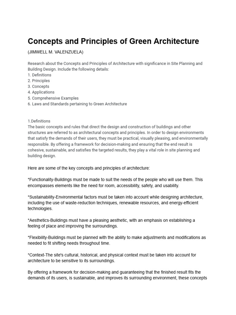 Green Architecture: Concepts & Principles | PDF | Green Building ...