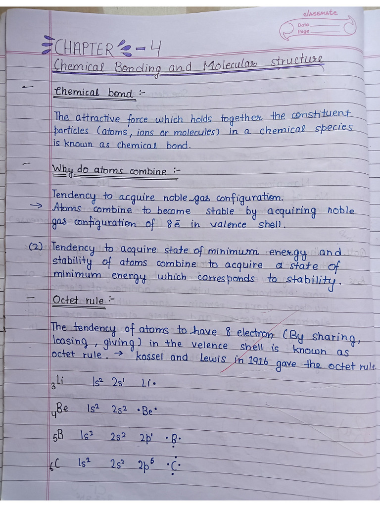 Chemical Bonding Class 11th | PDF