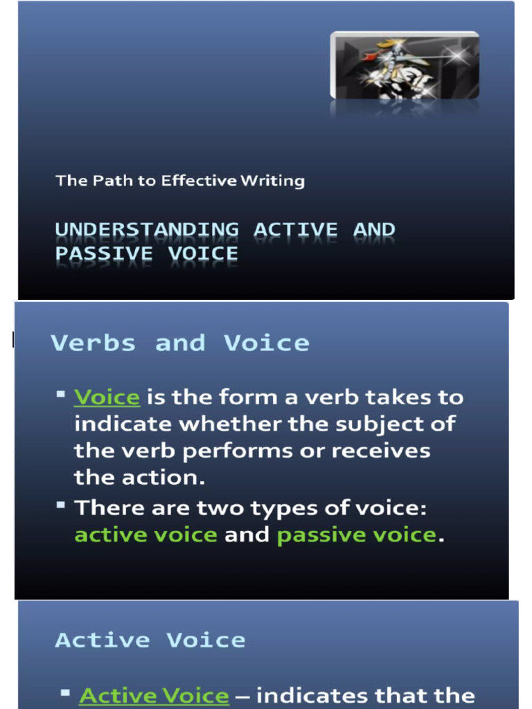 Active vs. Passive Voice | PDF