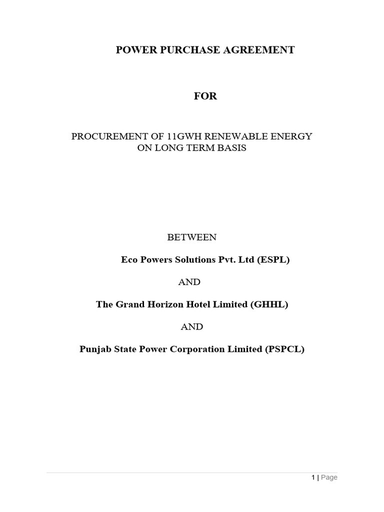 Power Purchase Vettingss | PDF