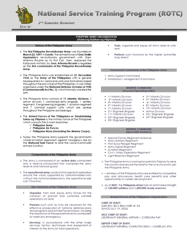 ROTC Reviewer From PPTs ROSALES | PDF | Reconnaissance | Ambush