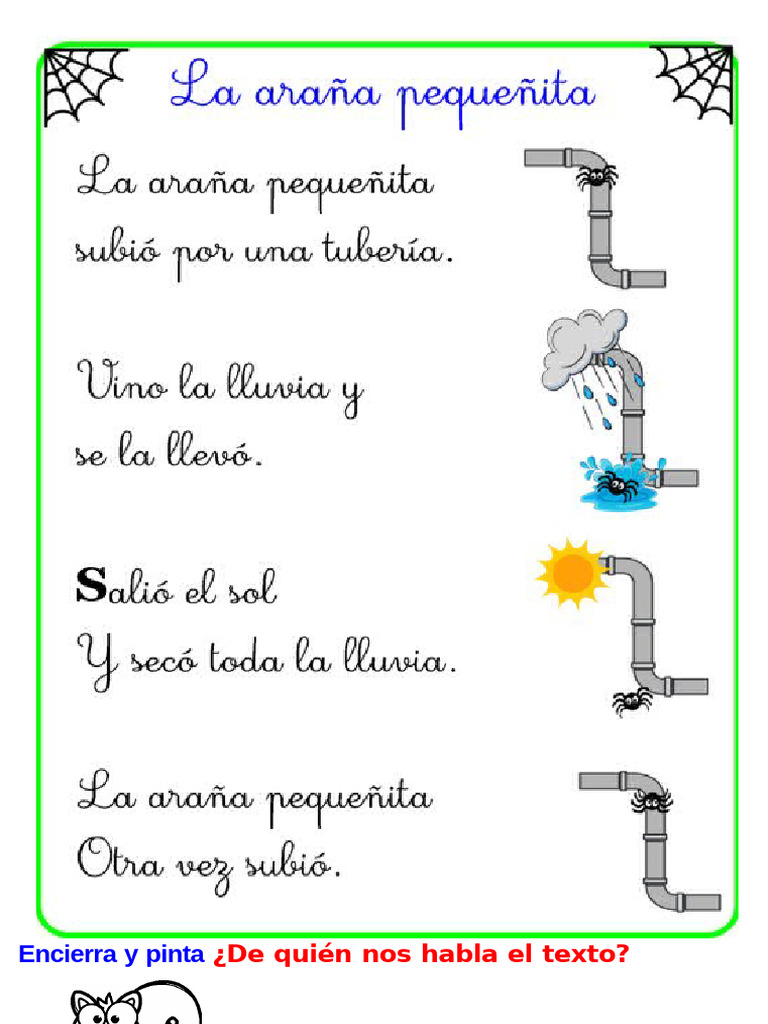 Actividades educativas sobre la araña | PDF