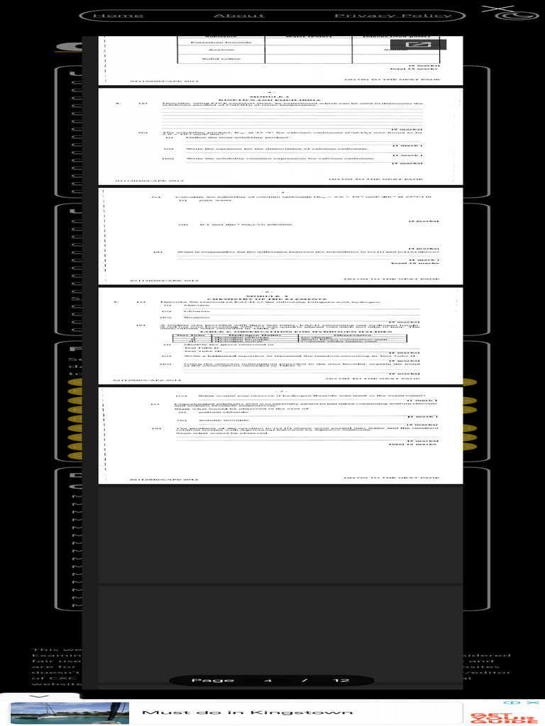 CAPE Chemistry CXC Prep | PDF | Solubility | Chemistry