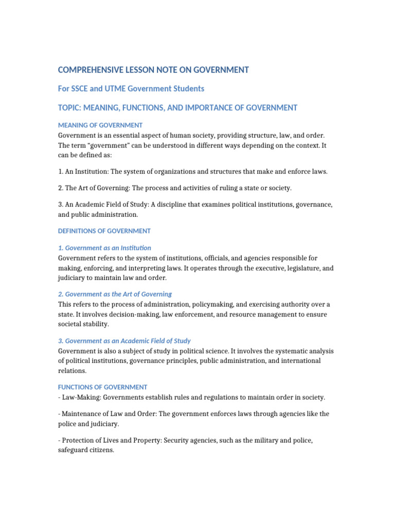 Understanding Government Functions | PDF | Diplomacy | Governance