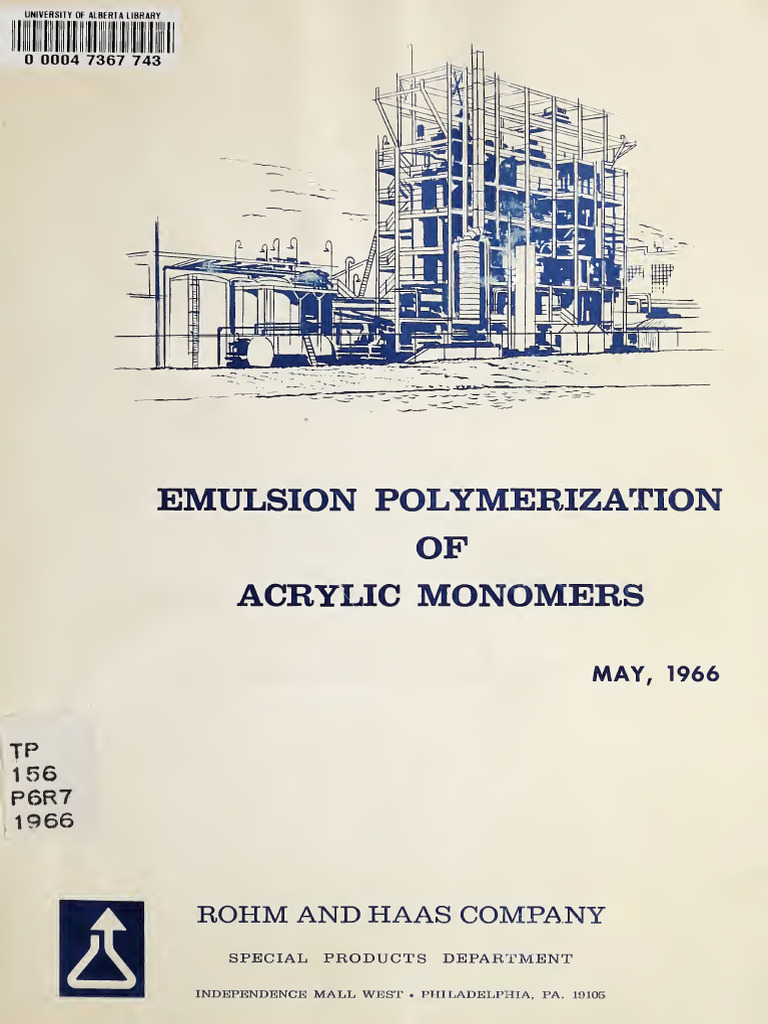 Emulsion Polymerization of Acrylics Guide | PDF | Poly(Methyl ...