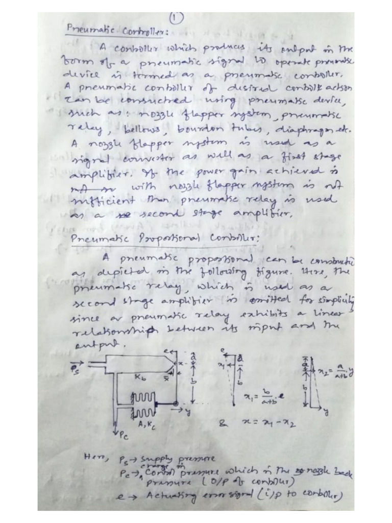 Pneumatic Controller - Class Notes | PDF