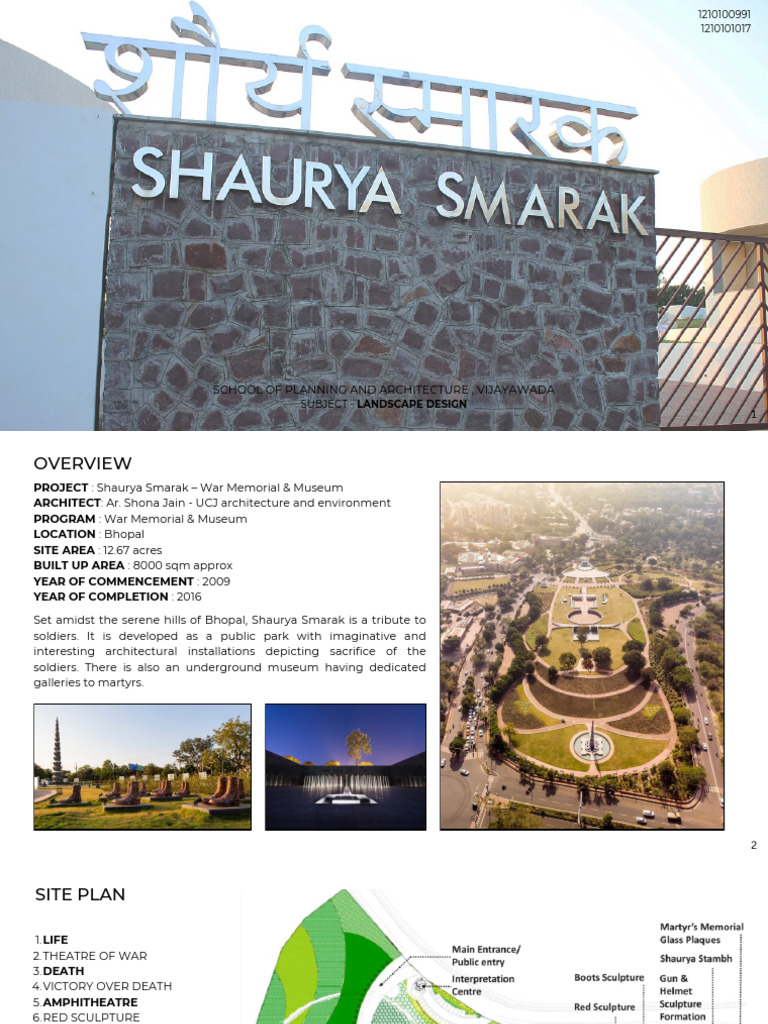 Shaurya Smarak War Memorial, Bhopal - DETAILED ANALYSIS (SPA VIJAYAWADA) | PDF