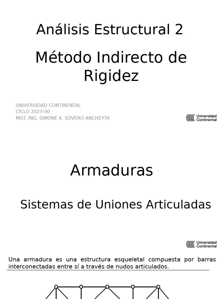 04 Analisis Estructural 2_Metodo Indirecto de Rigidez_clase | PDF | Braguero | Ingeniería mecánica