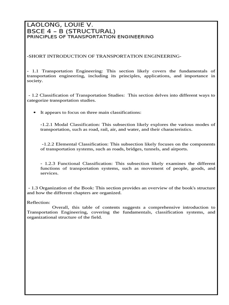 PRINCIPLES OF TRANSPORTATION ENGINEERING | PDF