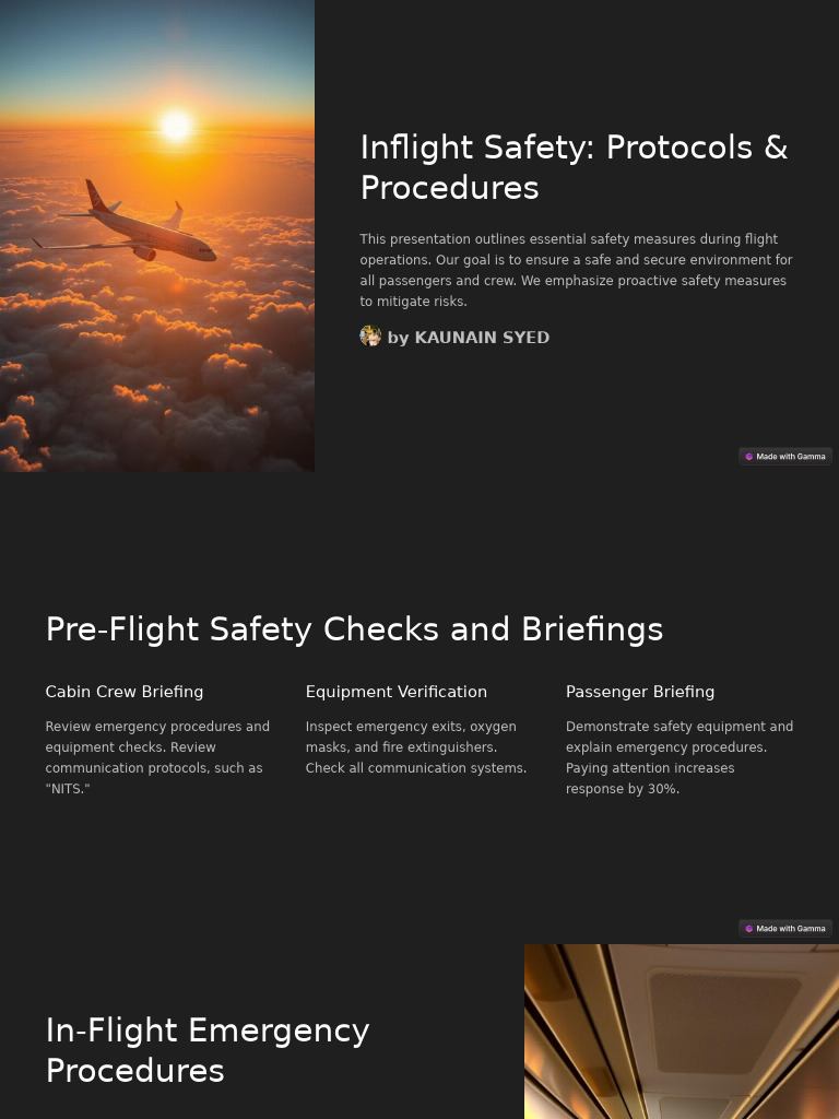 Inflight Safety Protocols Overview | PDF | Safety | Fire Safety