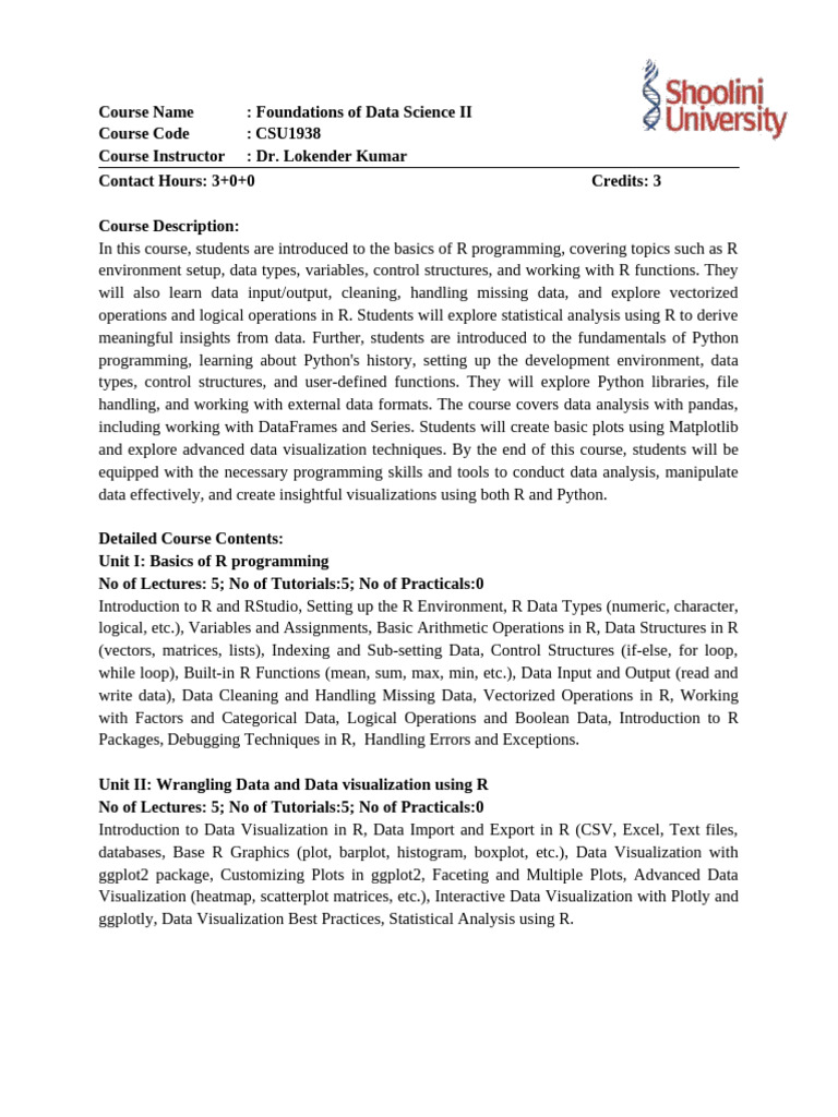 Foundations of Data Science II | PDF | Python (Programming Language) | Data