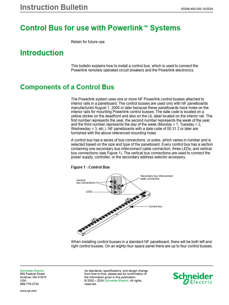 Control Bus For Use With Powerlink | PDF | Electricity | Manufactured Goods