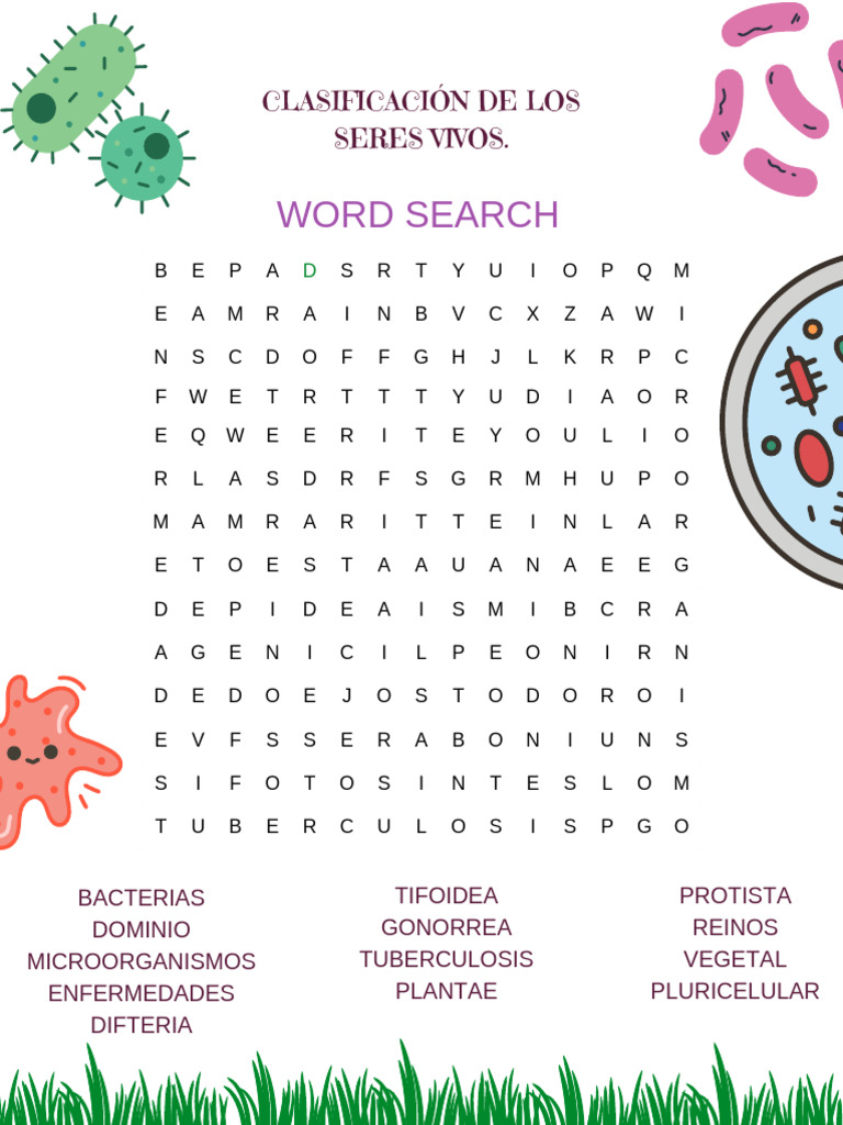 Sopa de Letras Clasificacion de Los Seres Vivos | PDF