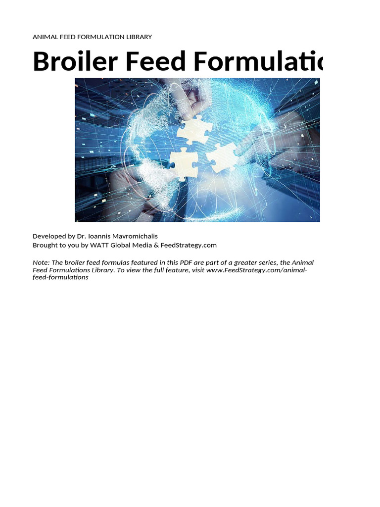 MASTER Broiler Feed Formulations | PDF | Flour | Soybean