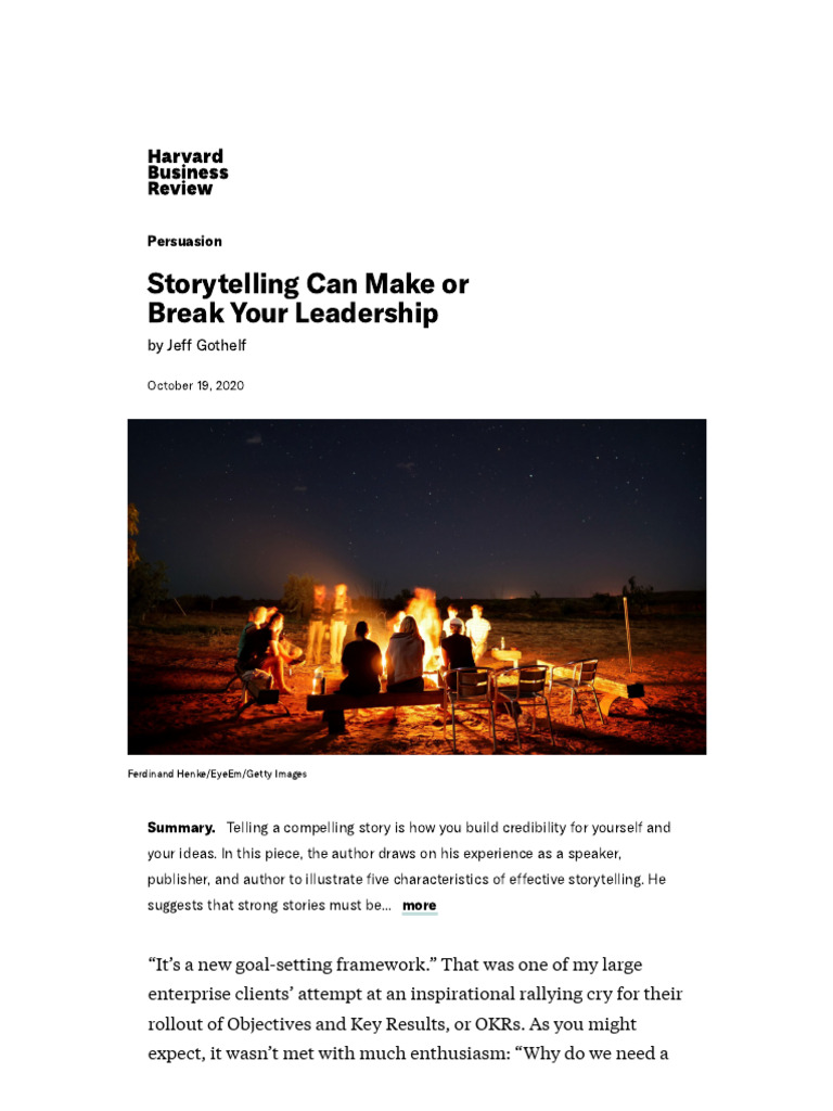 Effective Storytelling for Leadership | PDF | Storytelling | Leadership
