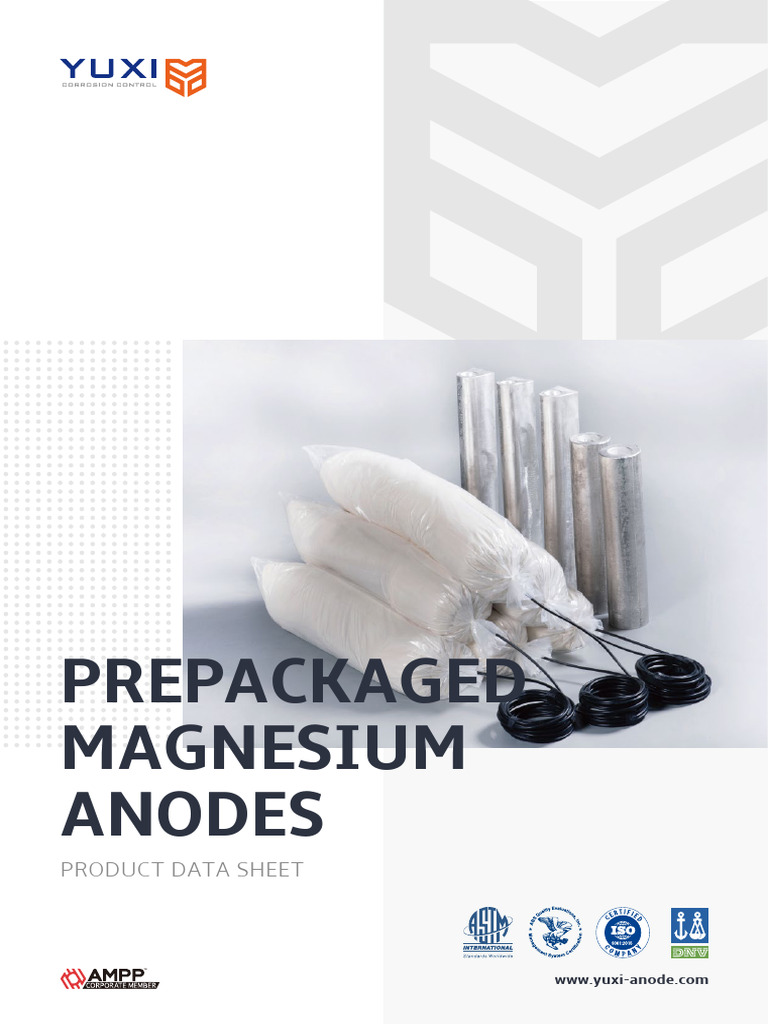 Prepackaged Magnesium Anodes Datasheet | PDF | Manganese | Zinc