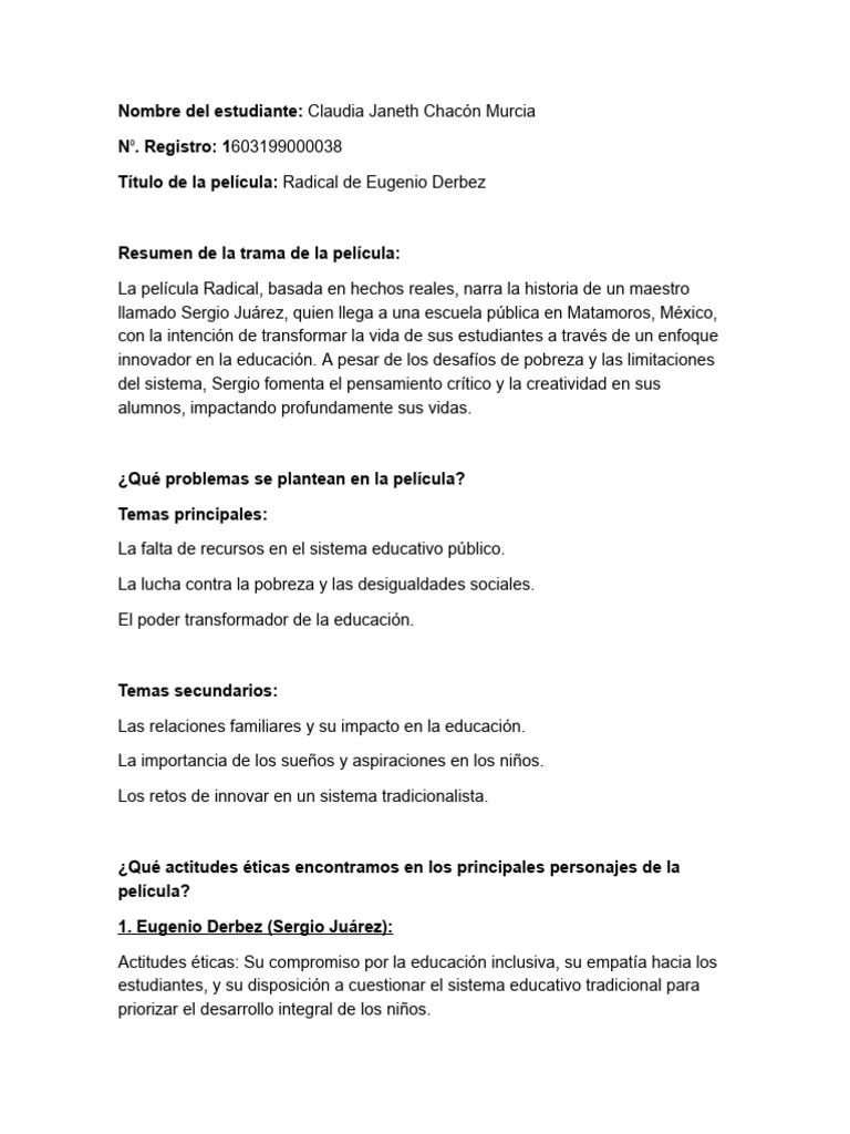 Análisis de "Radical" de Eugenio Derbez | PDF | Enseñando | Aprendizaje