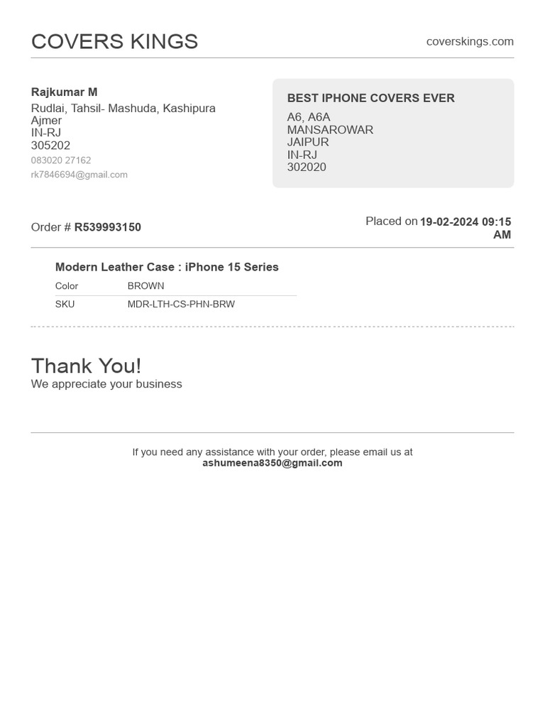 Rajkumar Invoice | PDF