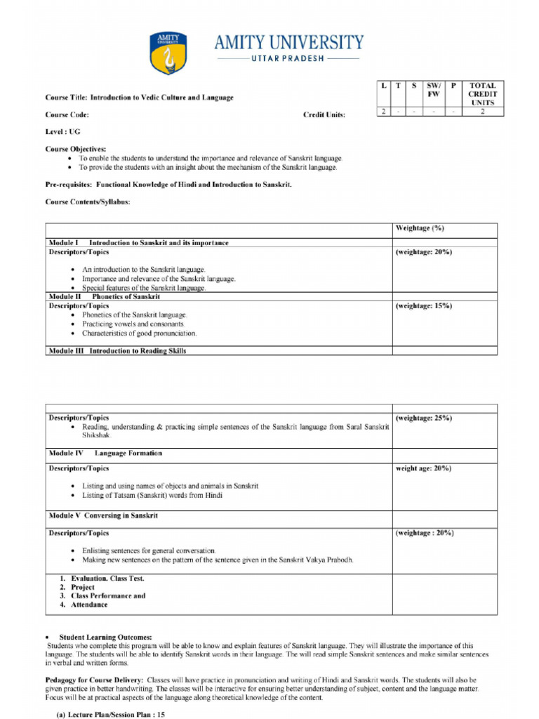 1st Semester Syllabus - Compressed | PDF