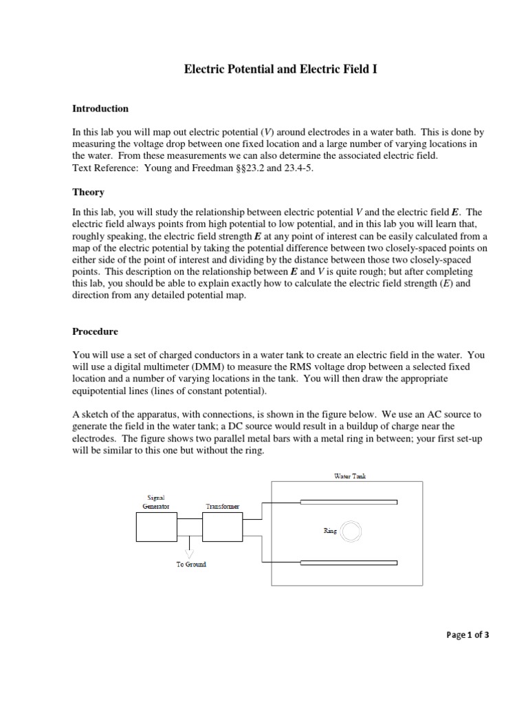 Electric Field Mapping Lab Guide | PDF | Root Mean Square | Voltage
