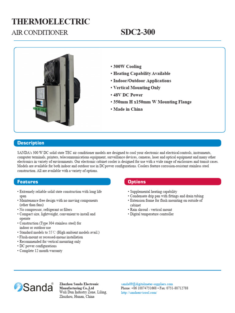 TEC+Air+Conditioner+SDC2 300 | PDF | Air Conditioning | Thermodynamics