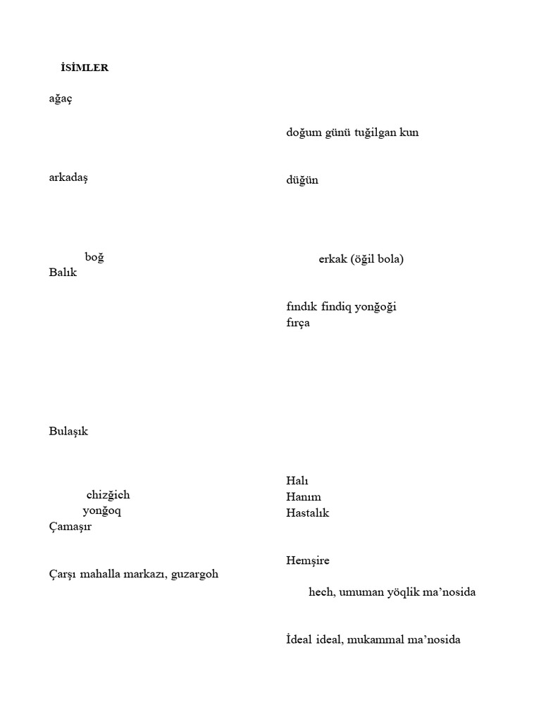 A1 To'liq Lug'at | PDF