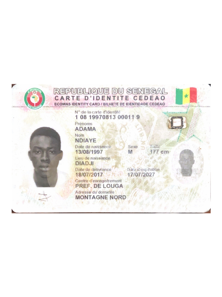 CARTE D'IDENTITE CEDEAO | PDF
