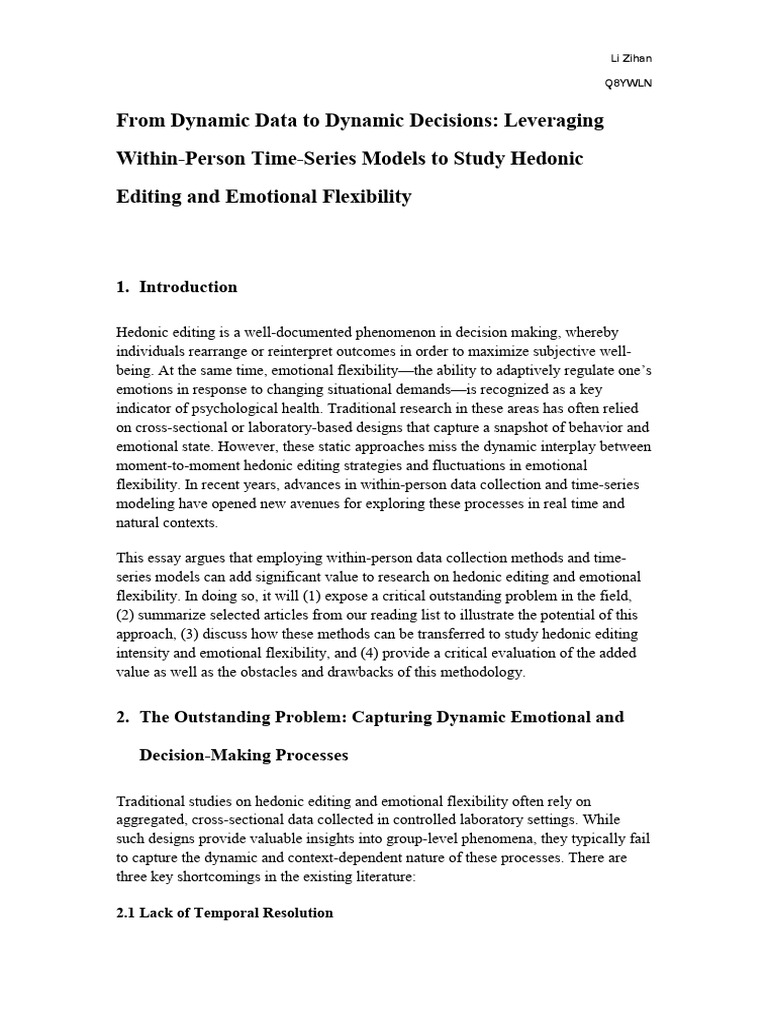From Dynamic Data To Dynamic Decisions | PDF | Emotions | Decision Making