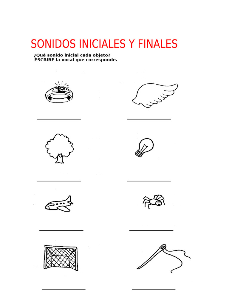 Sonidos Iniciales y Finales | PDF