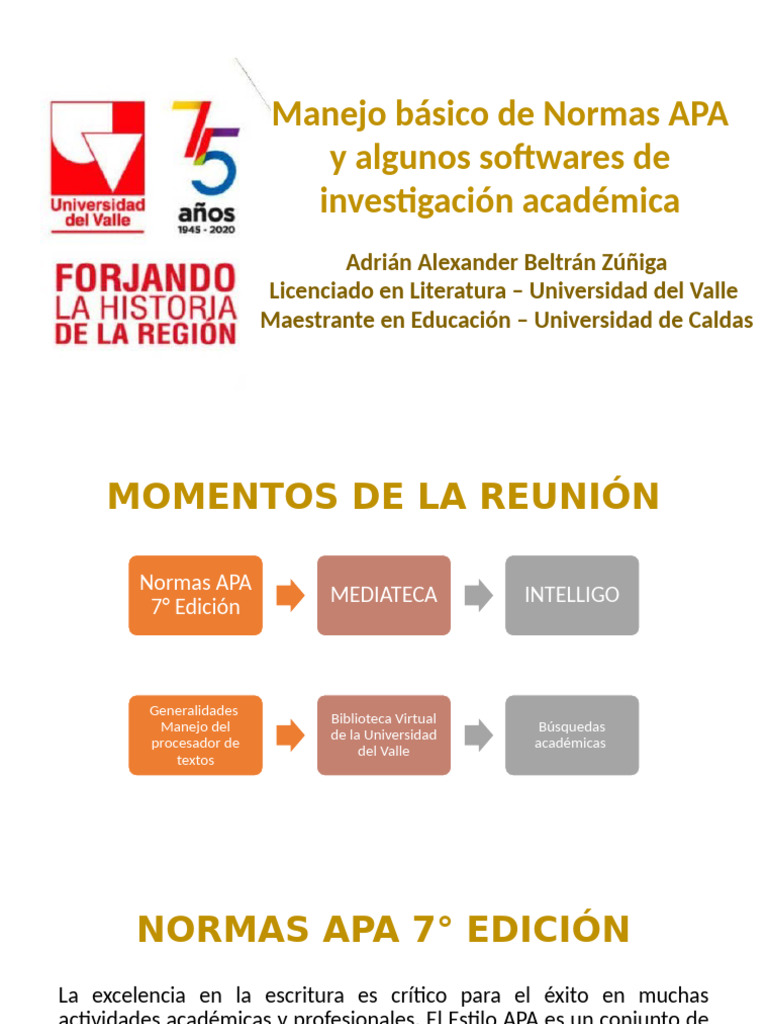 Manejo Básico de Normas APA y Algunos Software de Investigación | PDF ...
