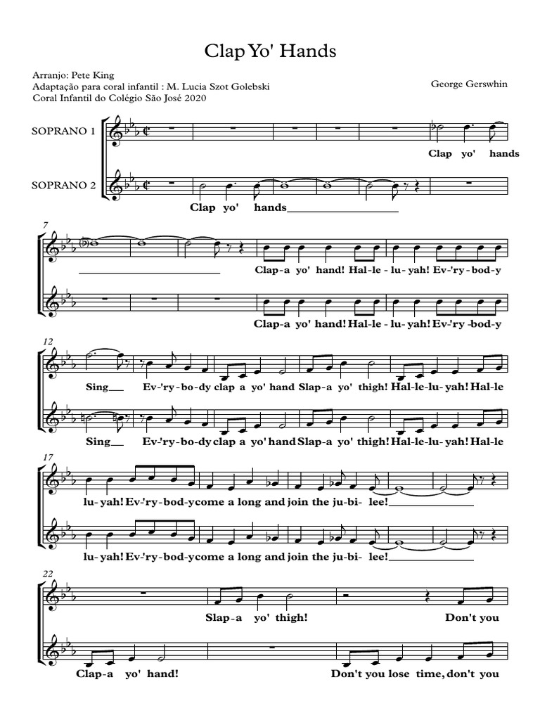 Clap Your Hands George Gerswhin | PDF