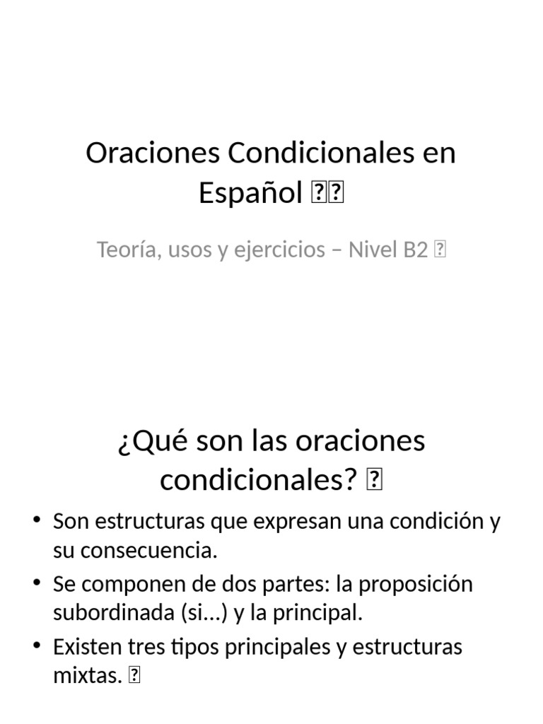 Oraciones Condicionales B2 Emojis | PDF