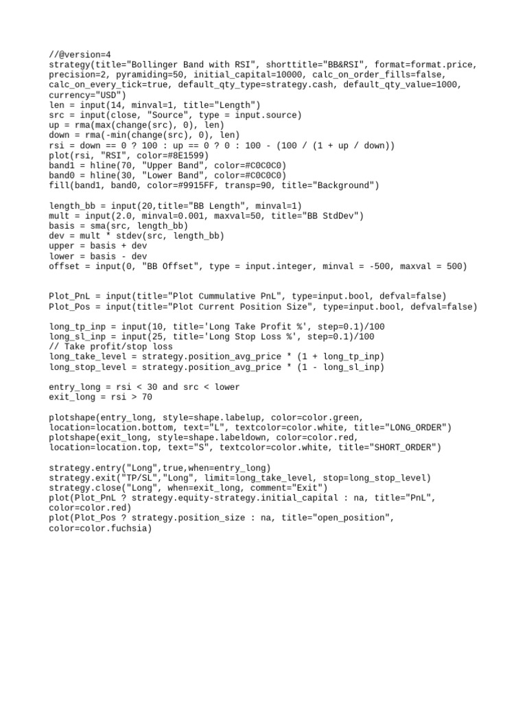 Bollinger Band With RSI | PDF