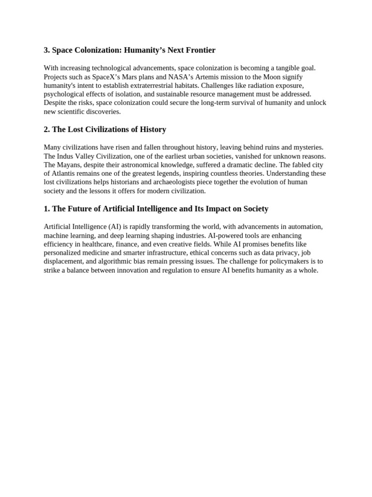 Space Colonization: Humanity's Future | PDF