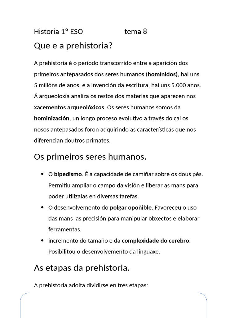 Historia 1º ESO Tema 8 | PDF