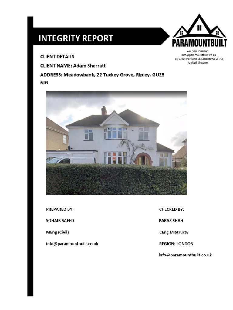 INTIGRITY - RPT - Adam - Meadowbank, - 22 Tuckey Grove, - Ripley ...