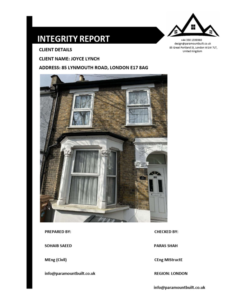 Structural Integrity Report for Joyce Lynch | PDF | Drainage | Building ...