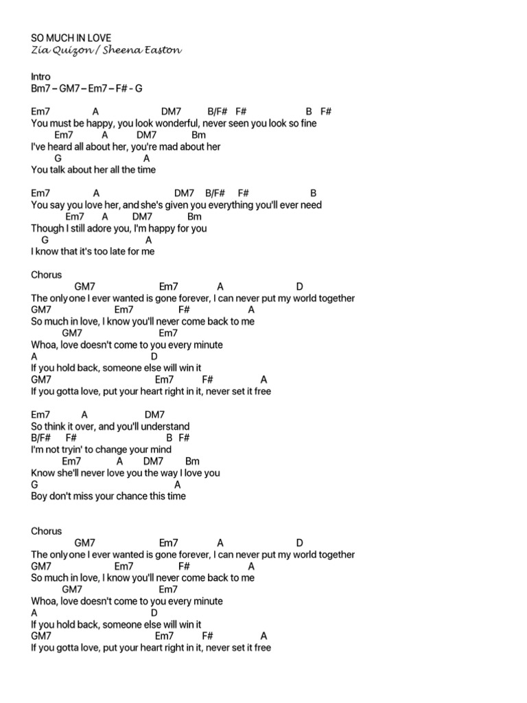 Zia Quizon - So Much in Love | PDF