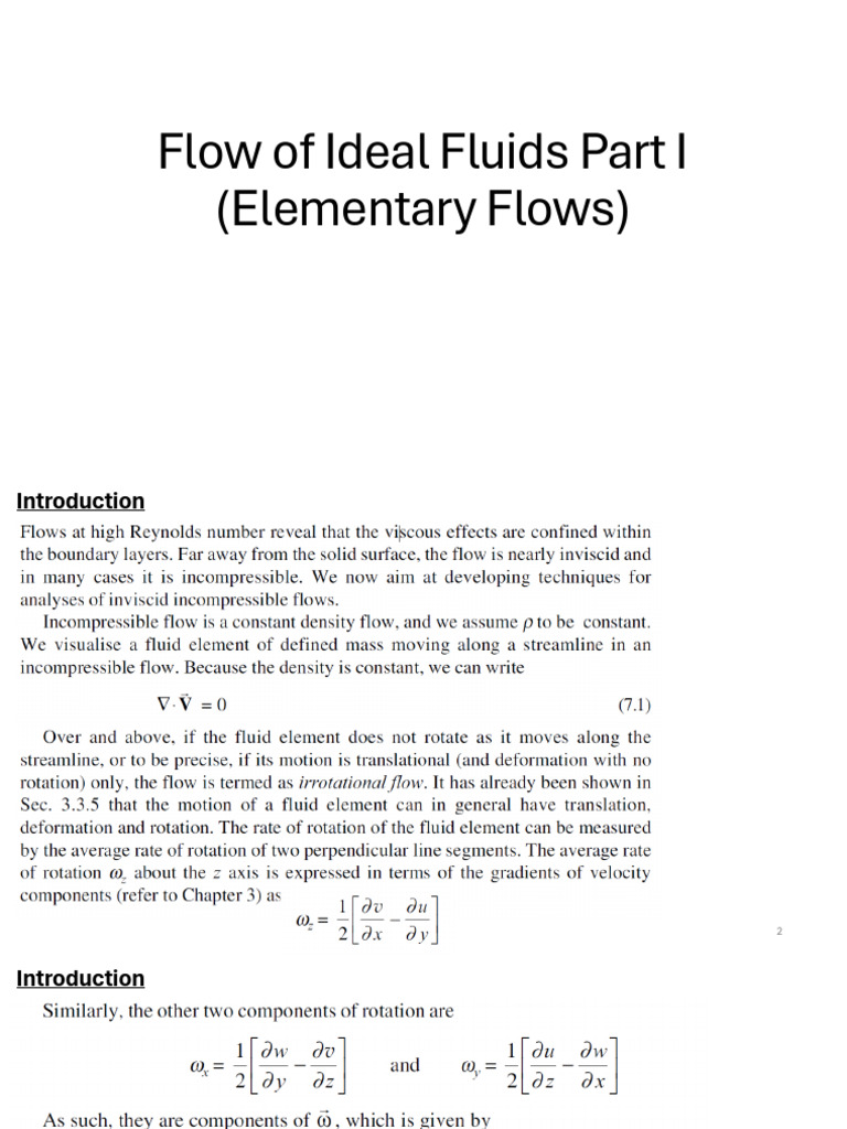 Flow of Ideal Fluids Part I | PDF