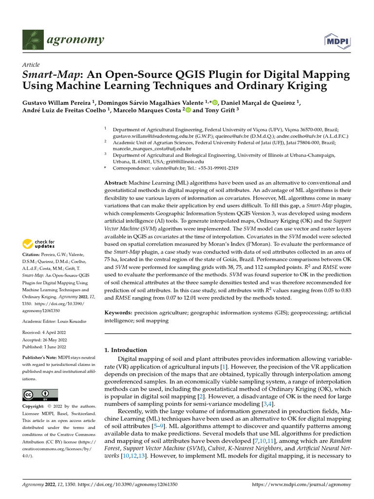 Smart-Map An Open-Source QGIS Plugin For Digital M | PDF | Cross Validation (Statistics ...