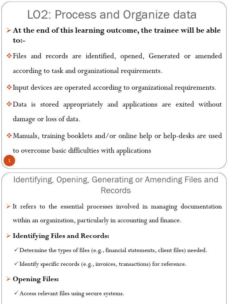 LO2 Processand Organize Data | PDF | Computer Data Storage | Computer File