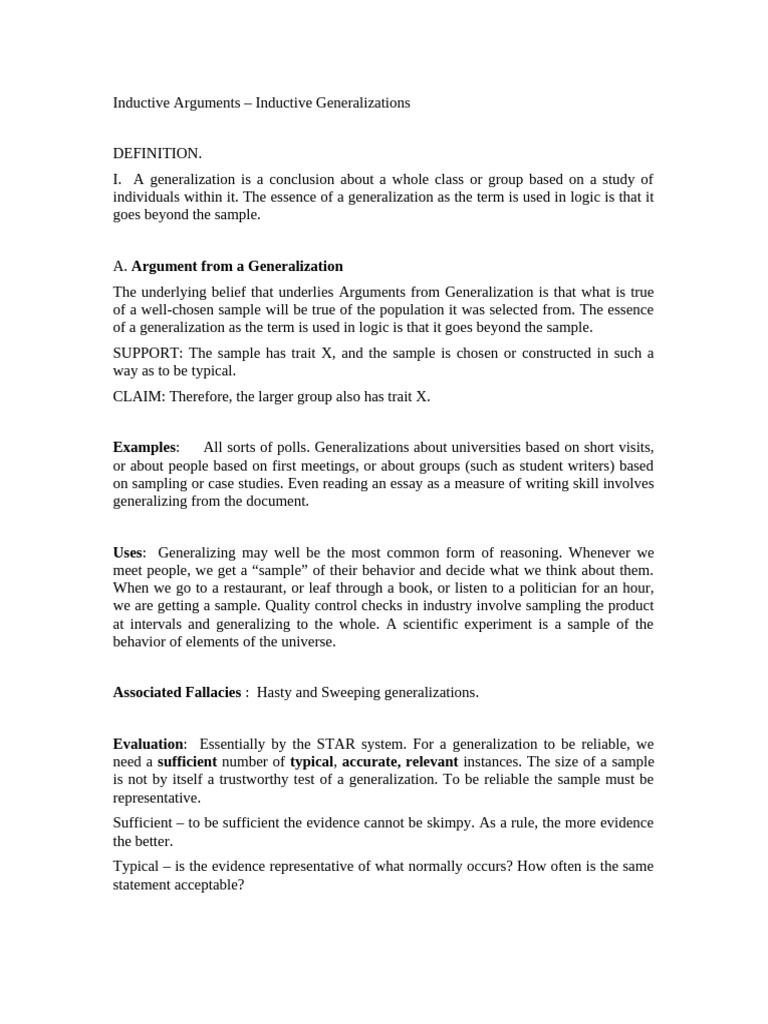 Inductive Arguments - Revision | PDF | Inductive Reasoning | Fallacy