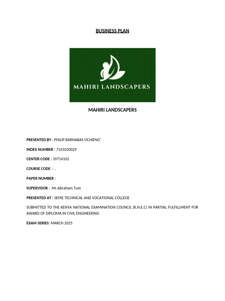 NEW KNEC BUSINESS PLAN-WPS Office | PDF | Pricing | Marketing