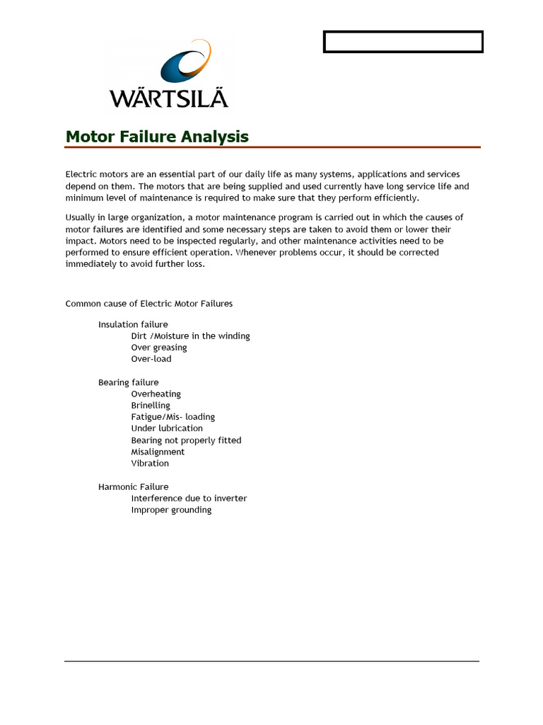 8 MOTOR Failure Analysis | PDF | Bearing (Mechanical) | Wear