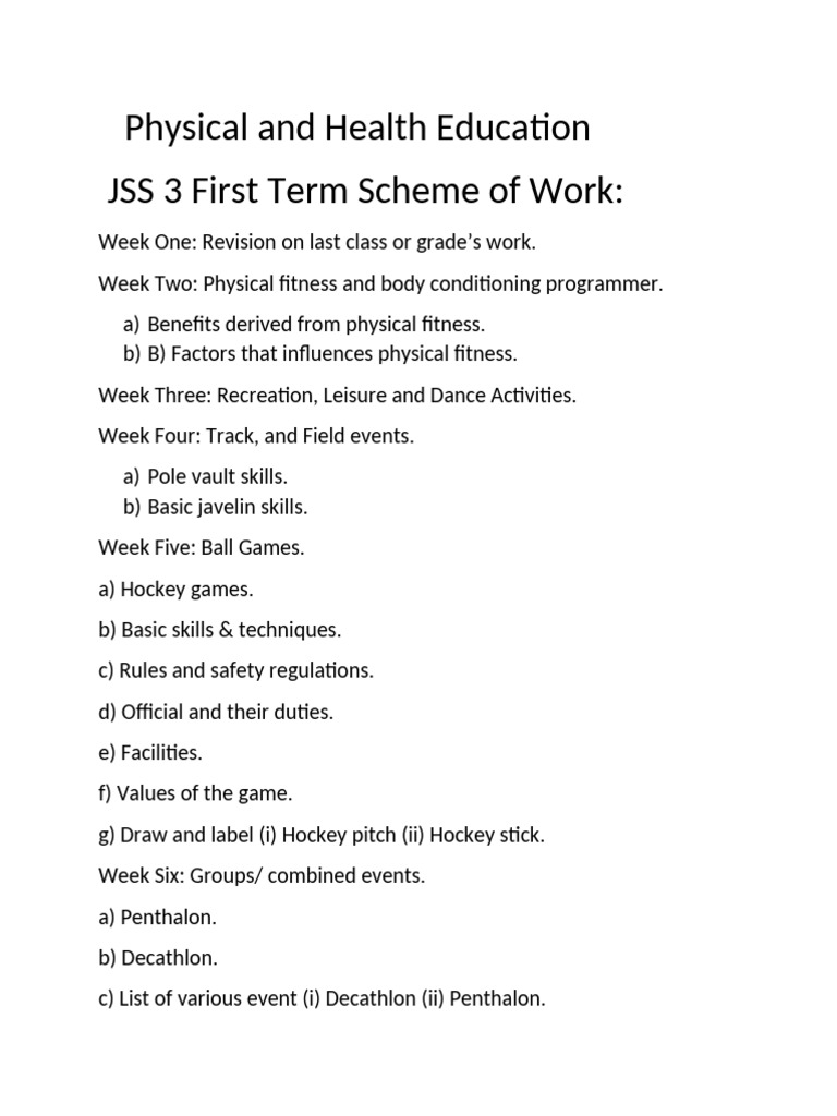 JSS 3 First Term Scheme of Work | PDF