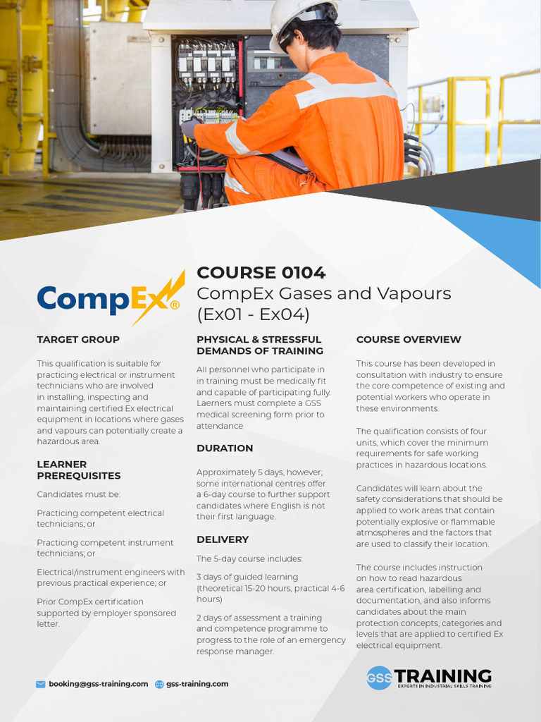 CompEx Ex01-Ex04 Gases and Vapours Course Outline | PDF